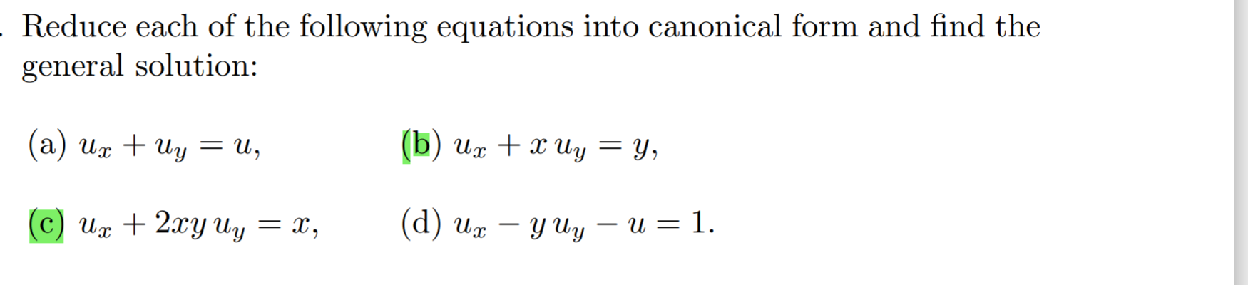 Solved Reduce each of the following equations into canonical | Chegg.com