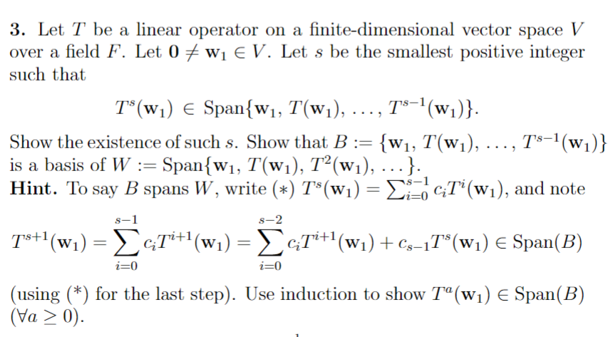 Solved 3. Let T be a linear operator on a finite-dimensional | Chegg.com
