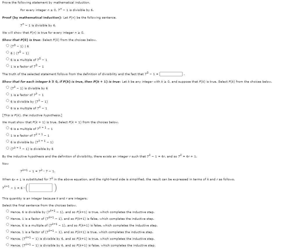 Solved Prove the following statement by mathematical | Chegg.com