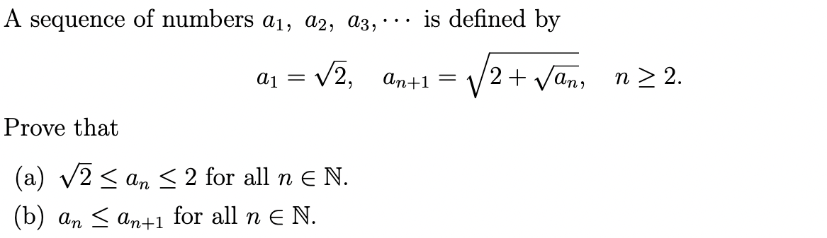 Solved A sequence of numbers a1, A2, A3, is defined by an+1 | Chegg.com