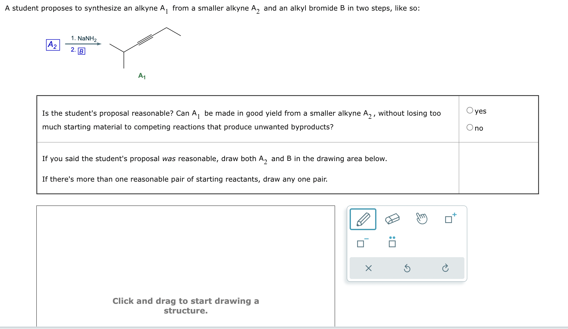 Solved Click and drag to start drawing a structure. | Chegg.com