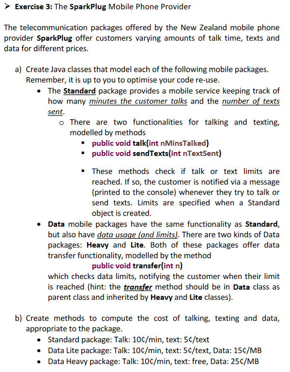Solved c) Create the SparkPlugApp class with a main method | Chegg.com
