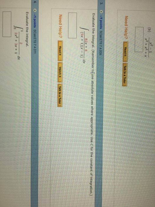 Solved x3 + x2+ x Need Help? Readit 3. -11 points SCalcET8 | Chegg.com Solved x3 + x2+ x Need Help? Readit 3. -11 points SCalcET8 | Chegg.com