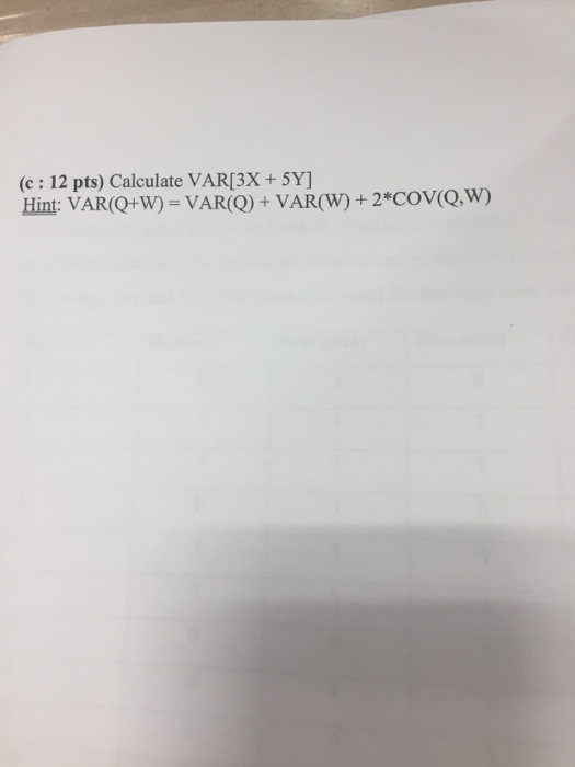 Solved (Question II: 30 pts) Consider the random variables X | Chegg.com