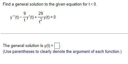 Solved Find a general solution to the given equation for | Chegg.com