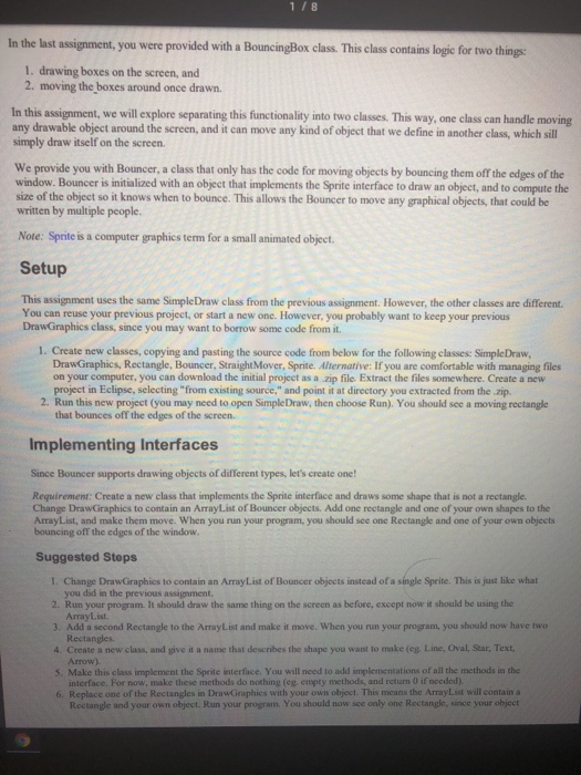 Solved 1/8 In the last assignment, you were provided with a | Chegg.com