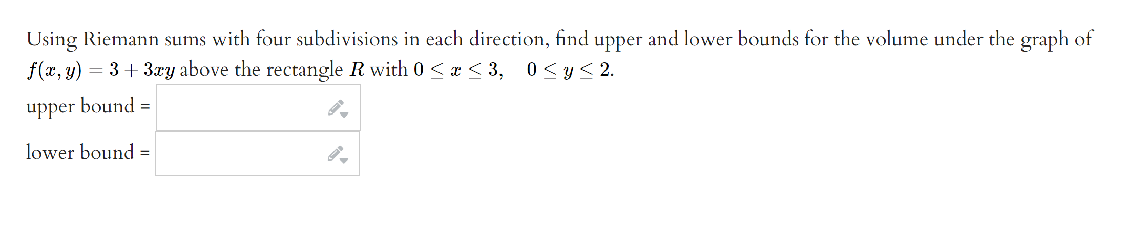 Solved Using Riemann sums with four subdivisions in each | Chegg.com