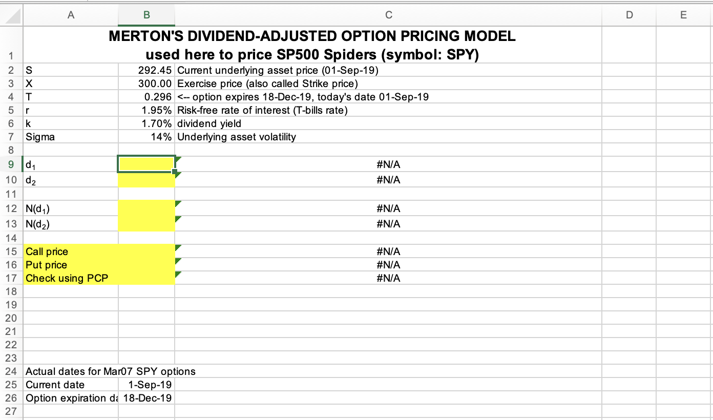 Solved Please write out the excel formulas used to solve. | Chegg.com
