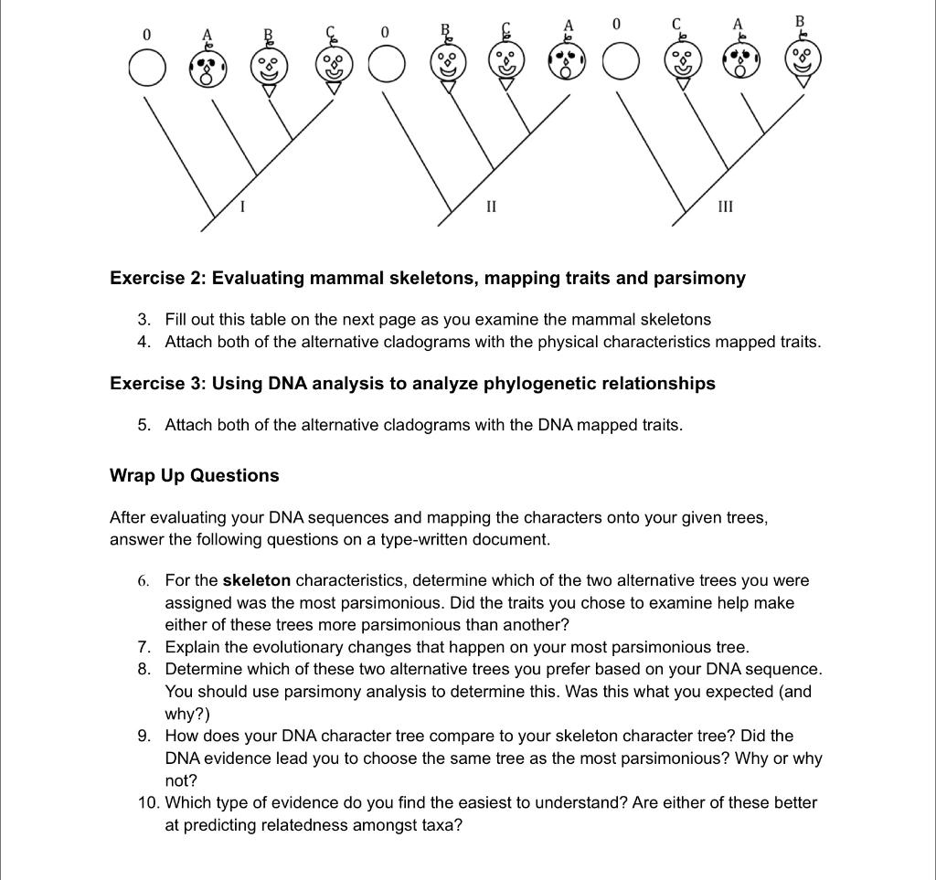 Exercise 1: Introduction to evolutionary tree | Chegg.com