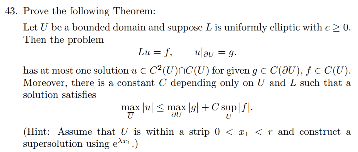 43. Prove the following Theorem: Let U be a bounded | Chegg.com