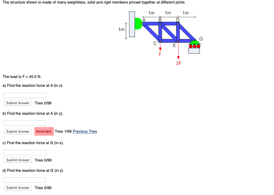 Solved The structure shown is made of many weightless, solid | Chegg.com