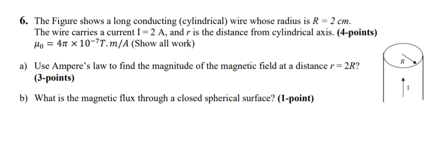 Solved The Figure shows a long conducting (cylindrical) wire | Chegg.com