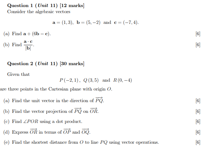 Solved Question 1 (Unit 11) [12 marks] Consider the | Chegg.com