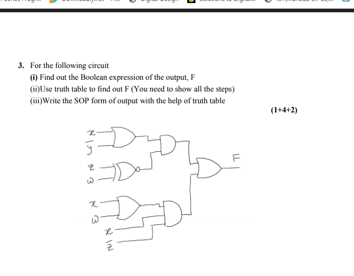 Solved E 3. For the following circuit (i) Find out the | Chegg.com