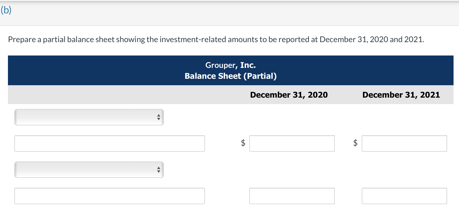 Solved I need help with PART B. Prepare a partial balance | Chegg.com