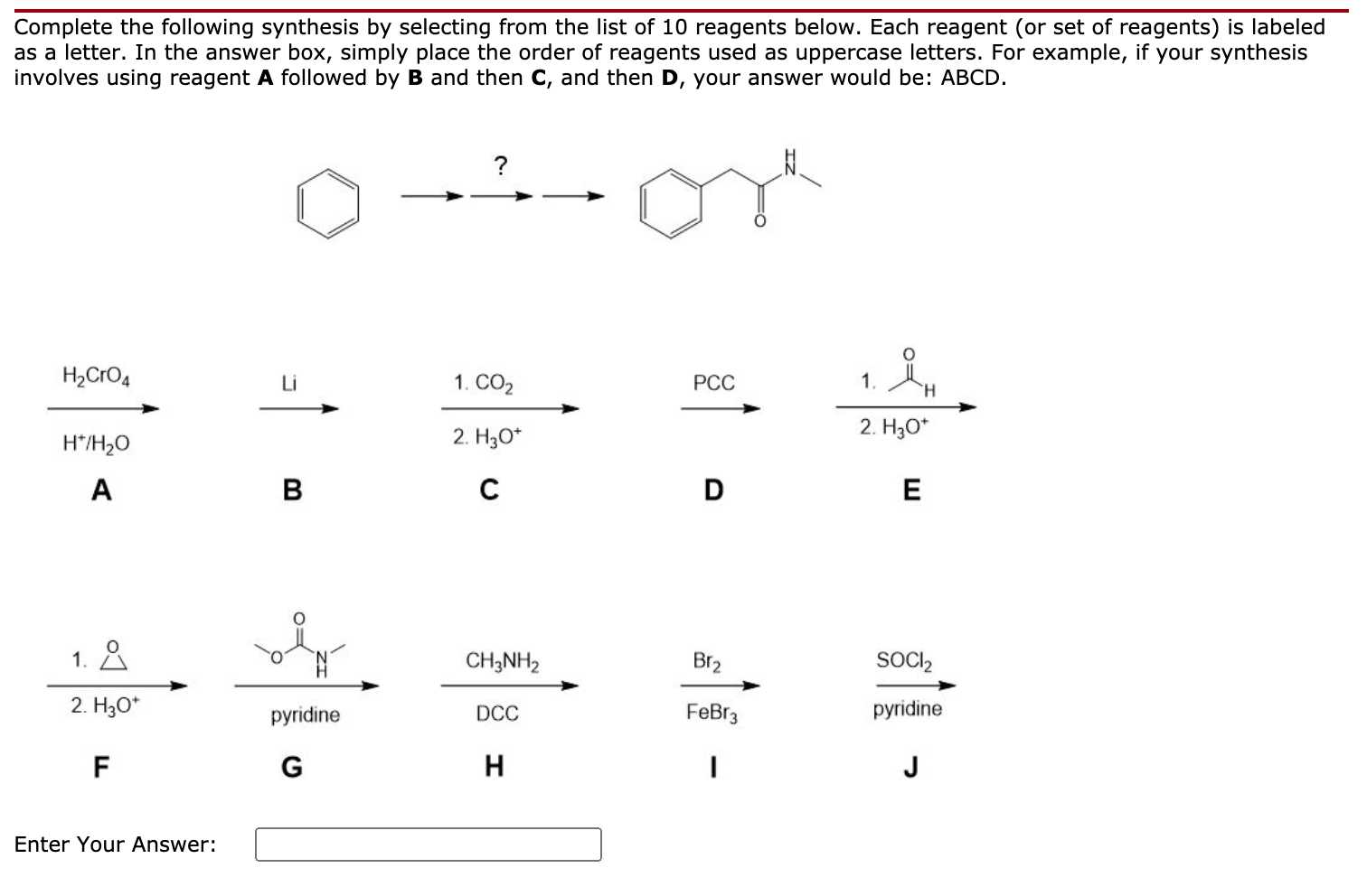 Solved Complete the following synthesis by selecting from | Chegg.com