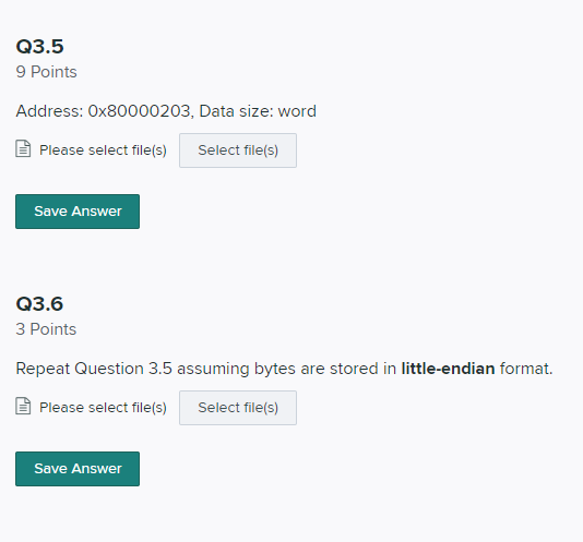 Solved Assume the contents of memory are shown below. All | Chegg.com