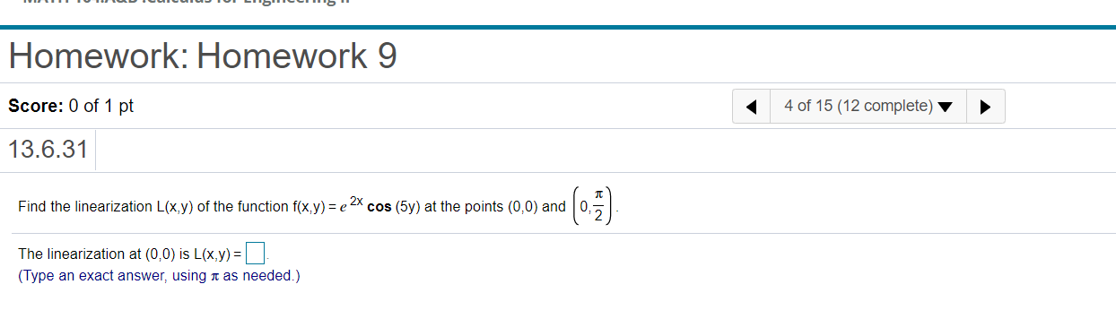Solved Homework Homework 9 Score 0 Of 1 Pt 4 Of 15 12