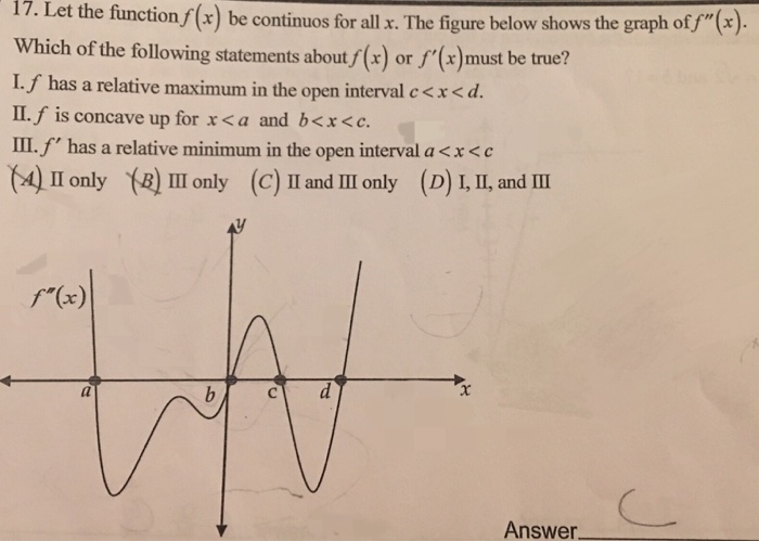 Solved of f"()- 17. Let the function/(x) be continuos for | Chegg.com