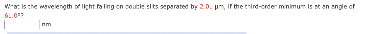 Solved What is the wavelength of light falling on double | Chegg.com