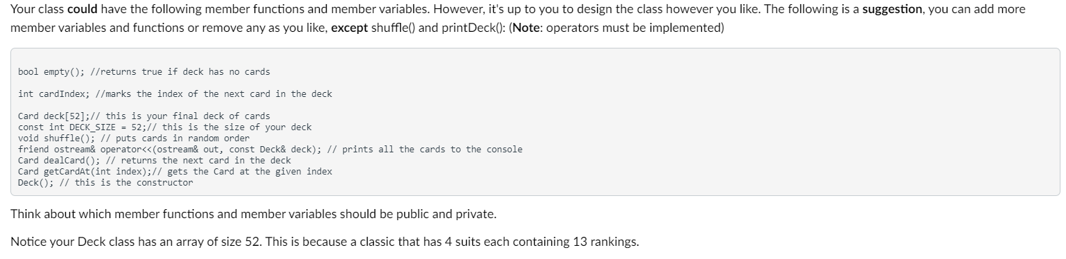 Solved In the form of C++, I am tasked with making | Chegg.com