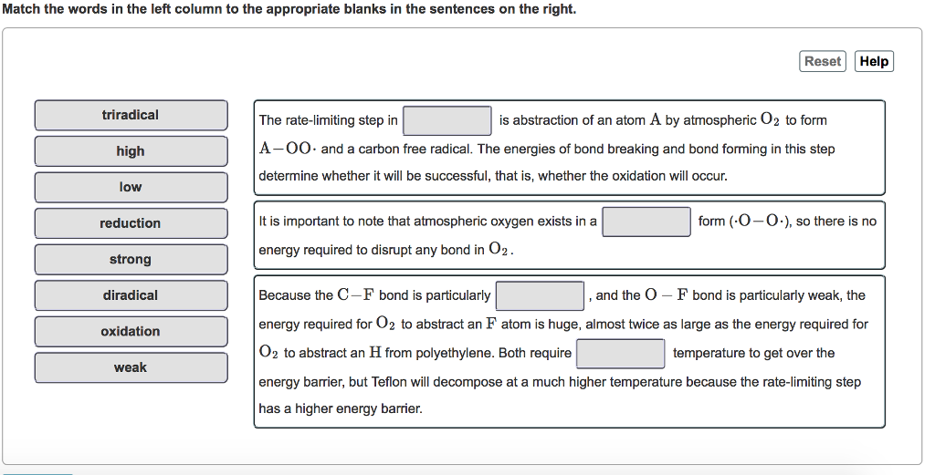 Solved Match the words in the left column to the appropriate | Chegg.com