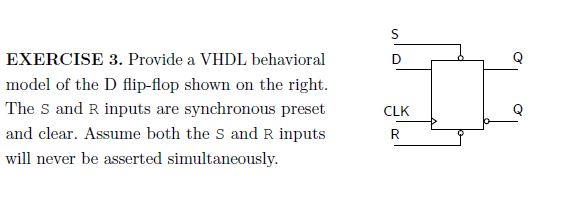 Solved EXERCISE 3. Provide a VHDL behavioral model of the D | Chegg.com