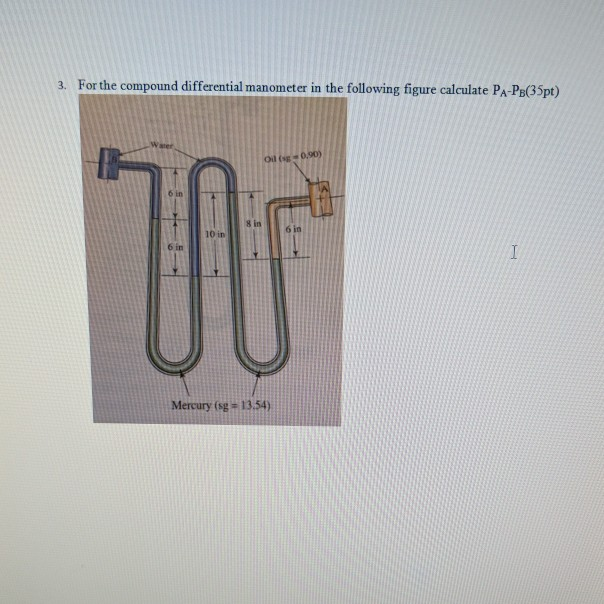 Solved 3. For the compound differential manometer in the | Chegg.com