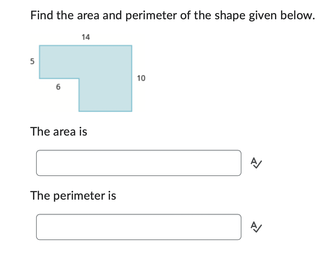 Solved Find the area and perimeter of the shape given below. | Chegg.com