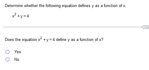 Solved Determine whether the following equation defines y as | Chegg.com