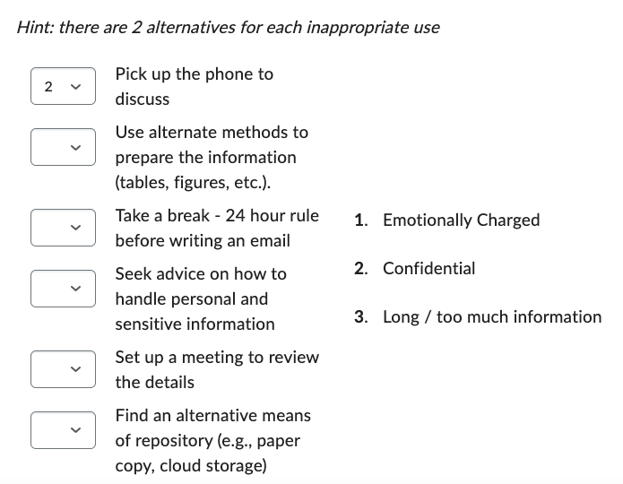 Solved Hint: there are 2 alternatives for each inappropriate | Chegg.com
