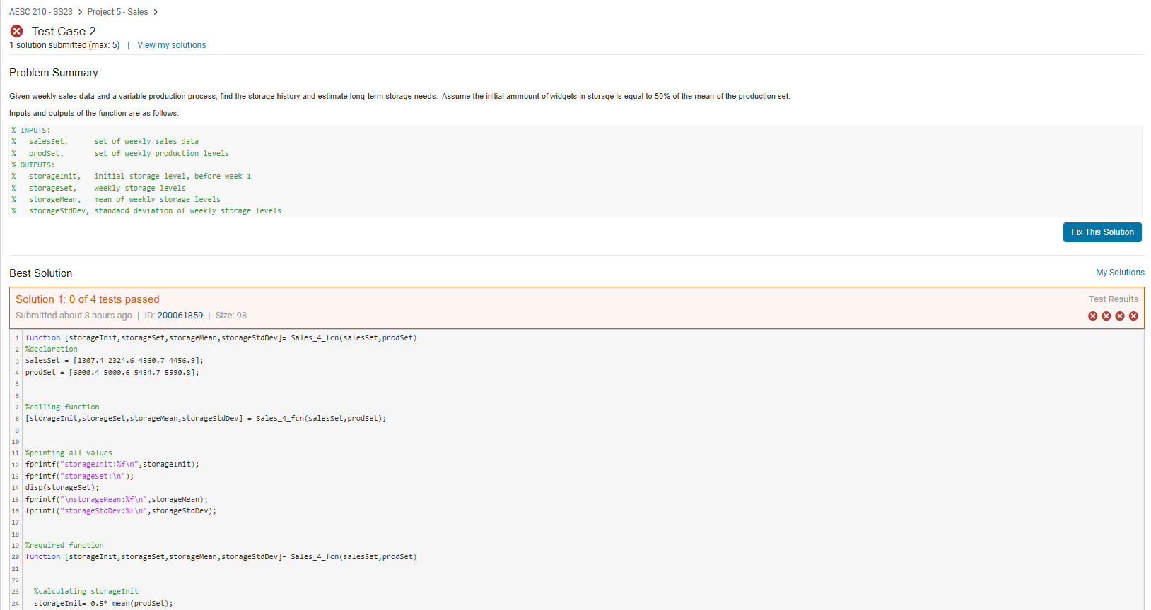Solved IN MATLAB CODE Given weekly sales data and a | Chegg.com