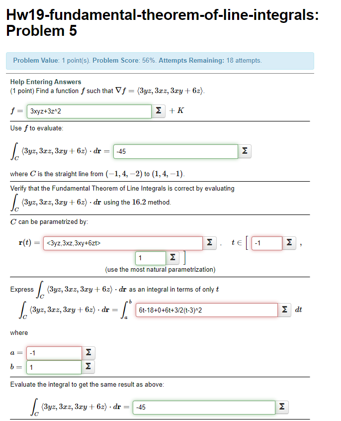 Solved Hw19-fundamental-theorem-of-line-integrals: Problem 5 | Chegg.com