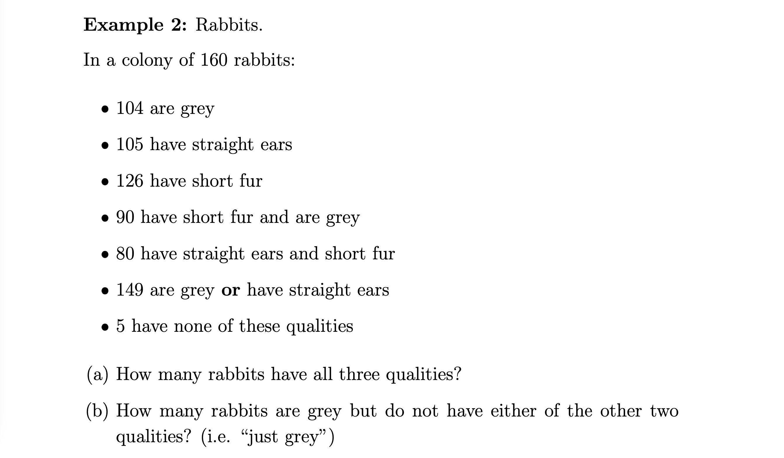 Solved Example 2: Rabbits.In a colony of 160 ﻿rabbits:104 | Chegg.com
