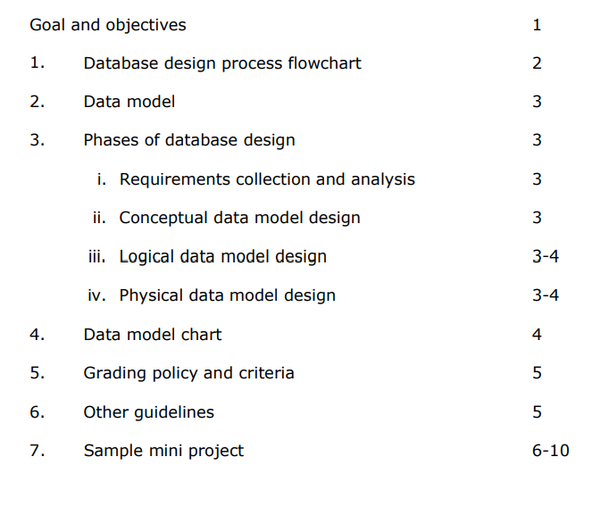Solved Goal and objectives 1 1. Database design process | Chegg.com