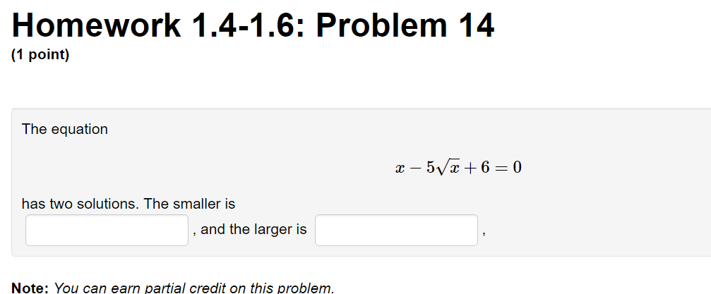 Solved Homework 1.4-1.6: Problem 16 (1 point) The equation | Chegg.com