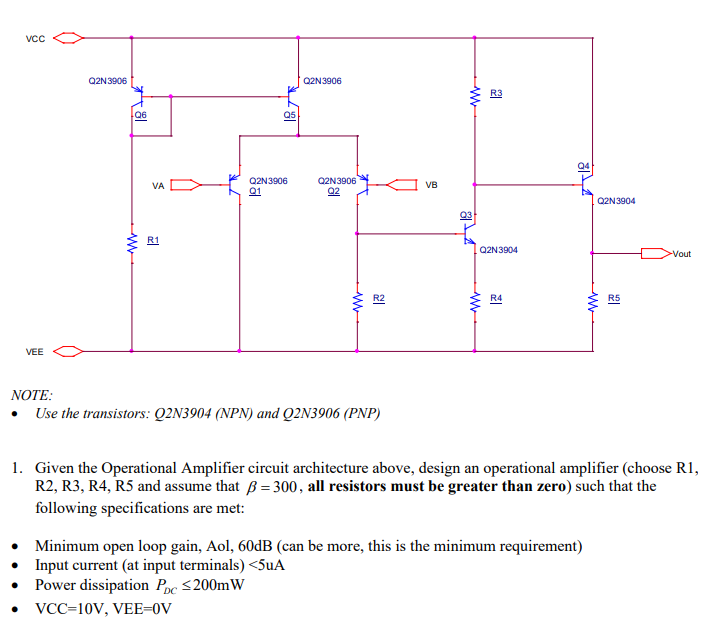 VCC Q2N3906 Q2N3906 R3 W Q6 18 Q4 VA Q2N3906 Q1 | Chegg.com