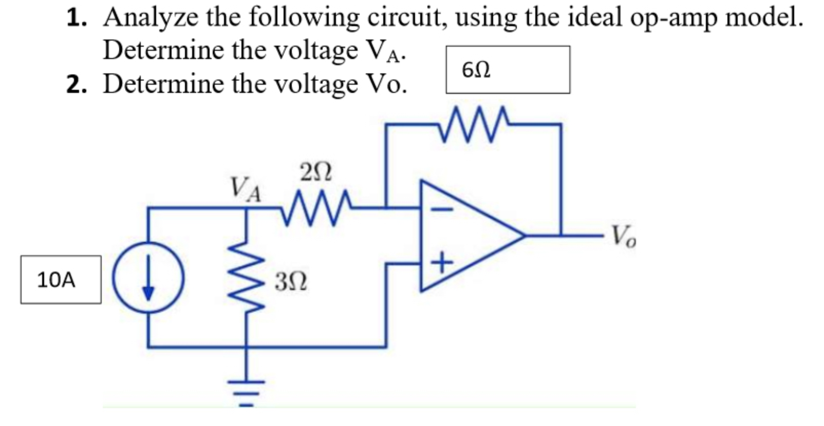 Solved 1. Analyze the following circuit, using the ideal | Chegg.com