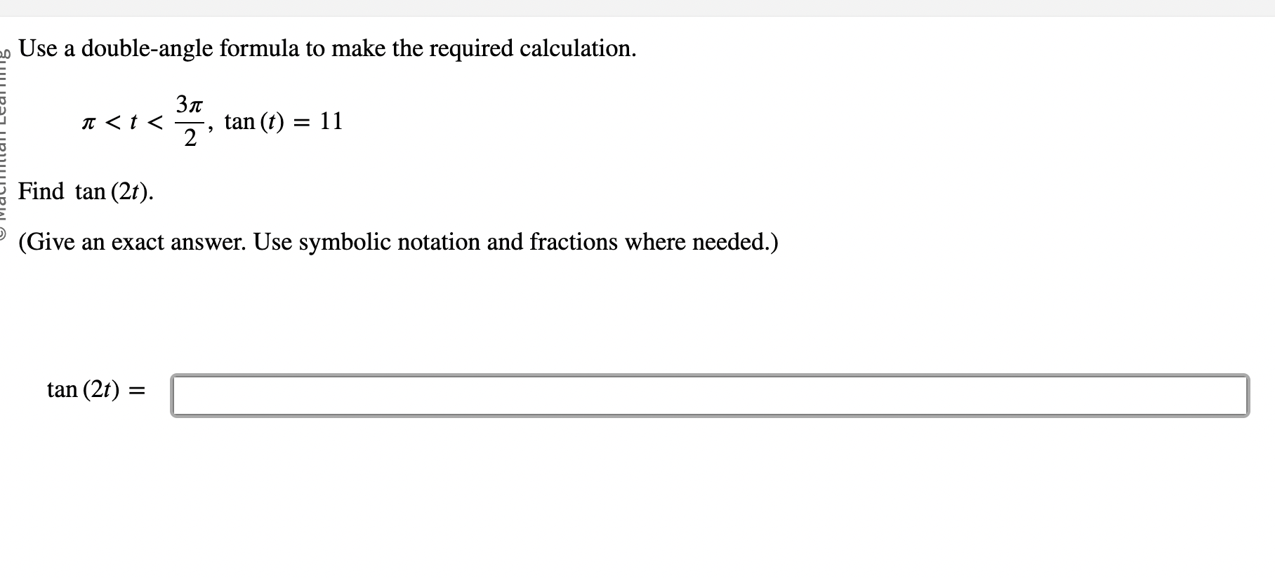Solved Use a double-angle formula to make the required | Chegg.com