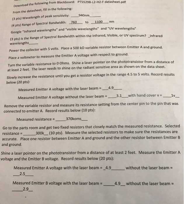 Solved ackboard: PT5529B-L2-H2-F datasheet.pdf load the | Chegg.com