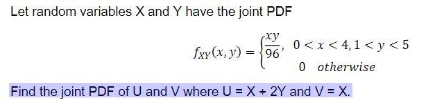 Solved Let random variables X and Y have the joint PDF | Chegg.com