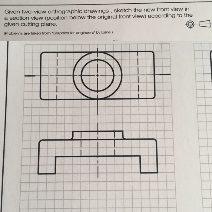 Solved Given two-view orthographic drawings, sketch the new | Chegg.com
