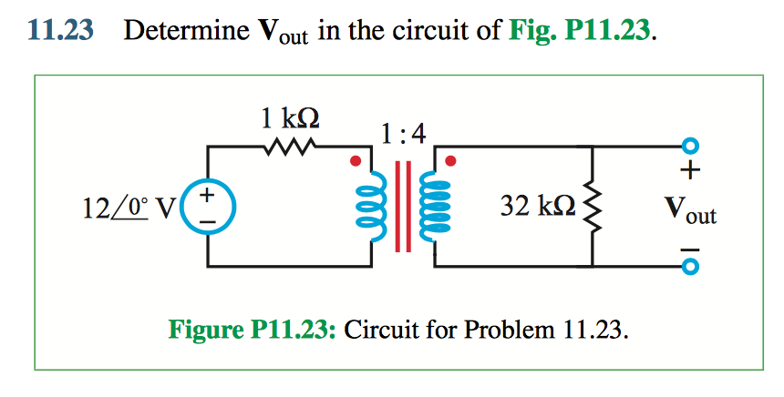 Solved 11.23 Determine Vout in the circuit of Fig. P11.23. 1 | Chegg.com