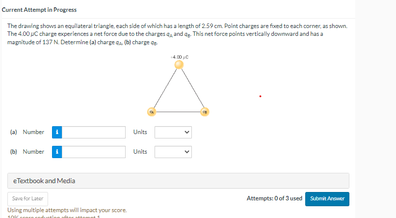 Solved The drawing shows an equilateral triangle, each side | Chegg.com