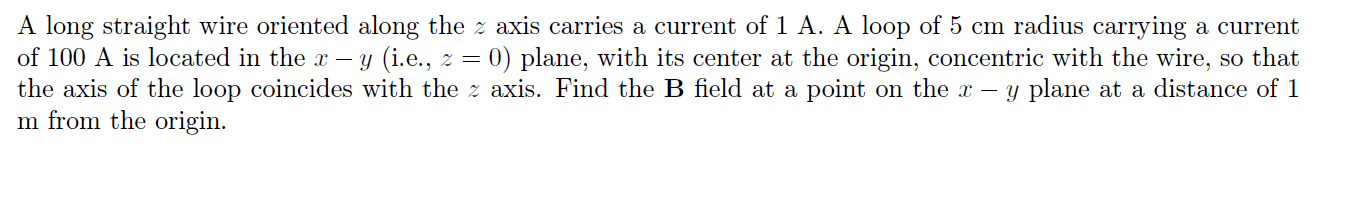 Solved A long straight wire oriented along the z axis | Chegg.com