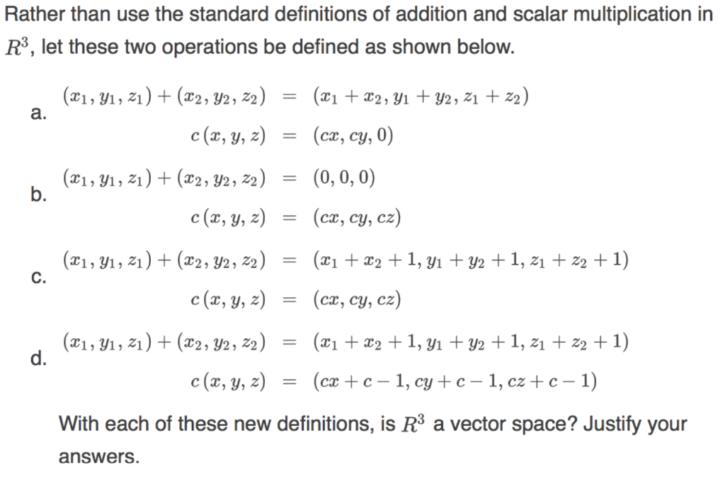 Solved Rather than use the standard definitions of addition | Chegg.com