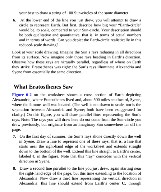 Solved ACTIVITY 6 Eratosthenes Measures Earth In trying to | Chegg.com