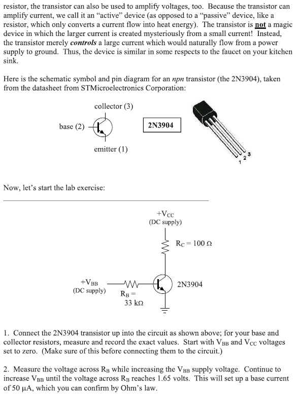 Background A transistor is a three-terminal device | Chegg.com
