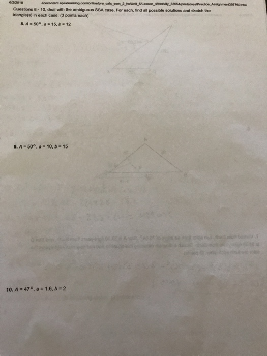 Solved 22018 Questions 8-10, deal with the ambiguous SSA | Chegg.com