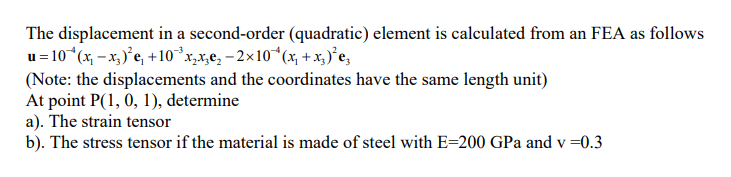 Solved The displacement in a second-order (quadratic) | Chegg.com